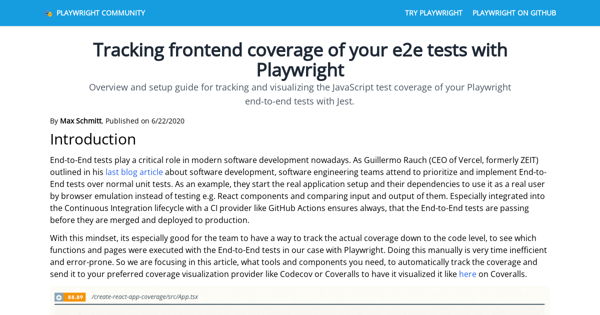 Tracking frontend coverage of your e2e tests with Playwright ... Tracking frontend coverage of your e2e tests with Playwright ...